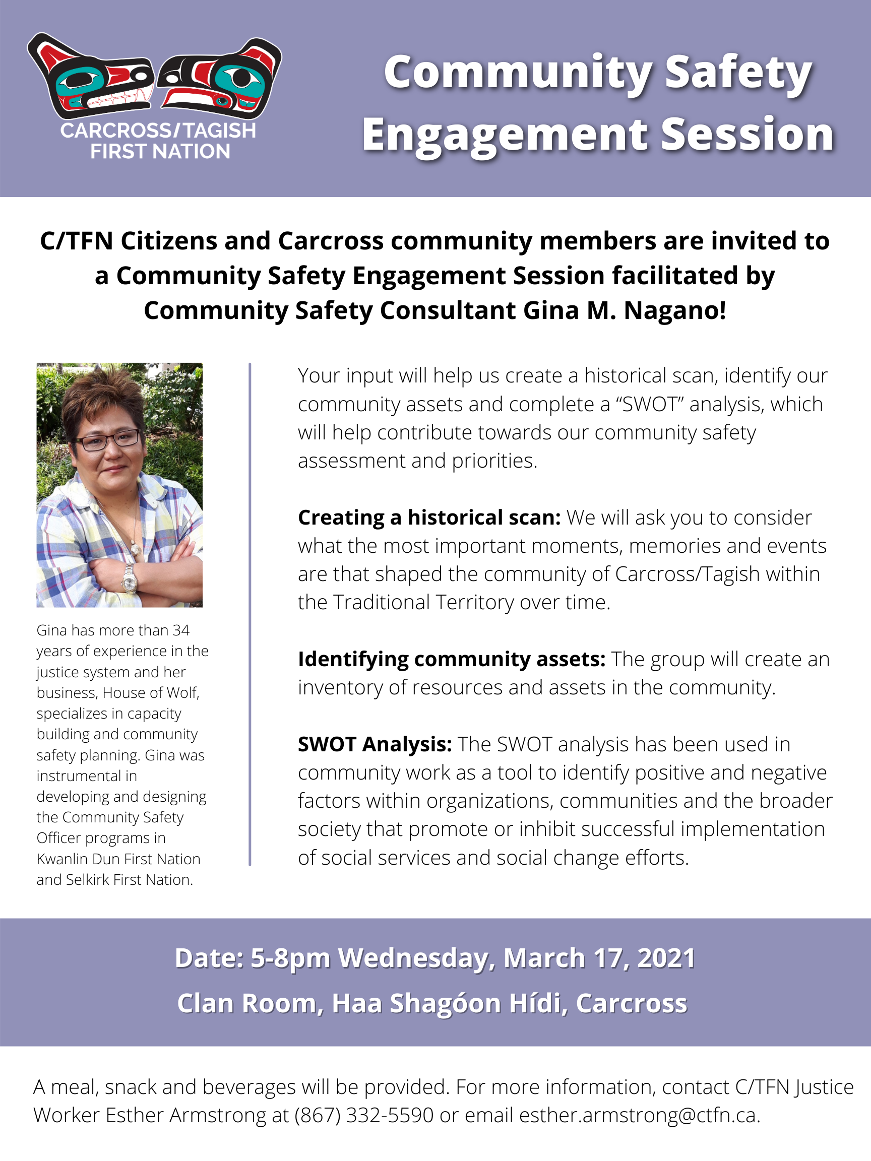 Community Safety Engagement Session – Carcross/Tagish First Nation