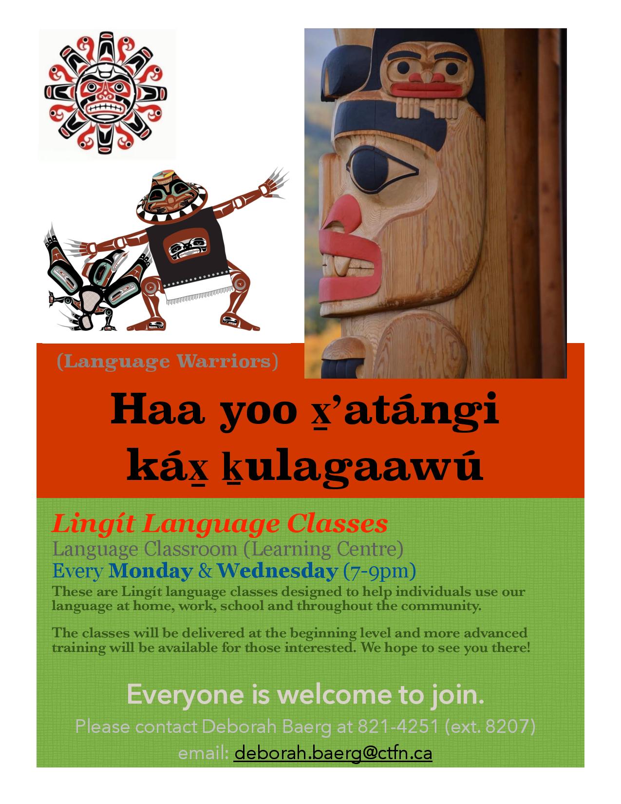 Tlingit Language Classes – Carcross/Tagish First Nation